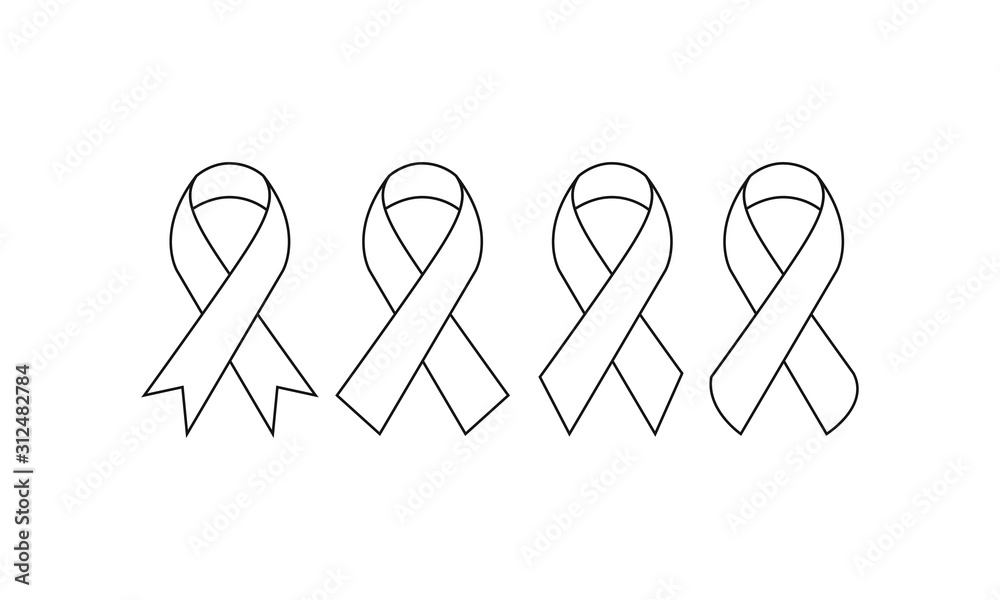 Ribbon for illness awareness icon. symbol of Scoliosis. vector ...