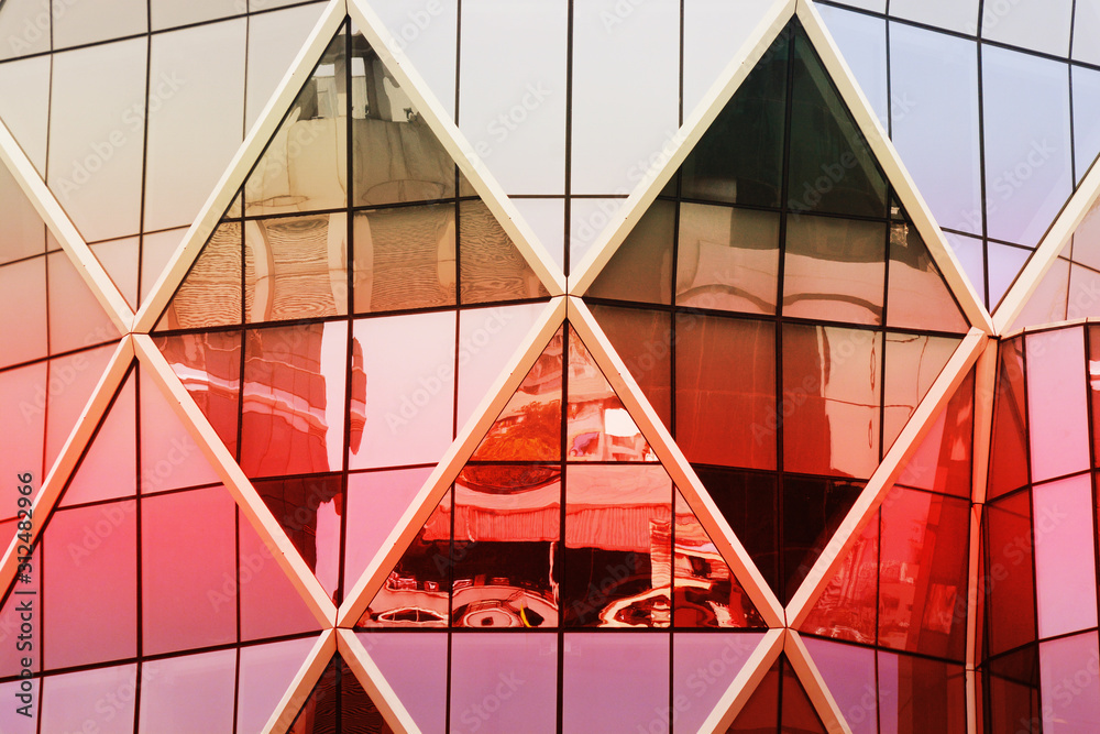colorful Modern exterior architecture detail glass windows building ...