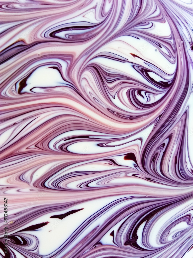 Beautiful patterns when mixing paints of different colors. Stock Photo ...