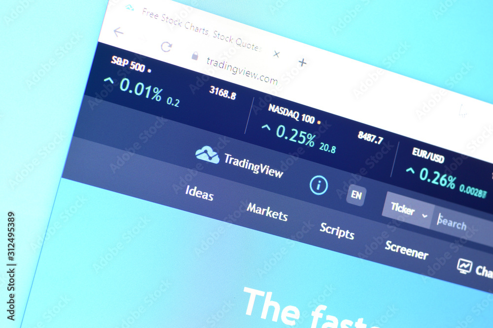 Homepage of tradingview website on the display of PC, url - tradingview ...