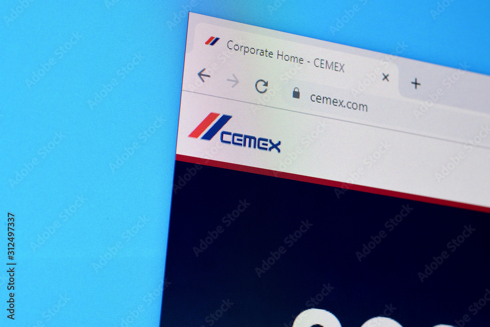 Homepage of cemex website on the display of PC, url - cemex.com. Stock ...