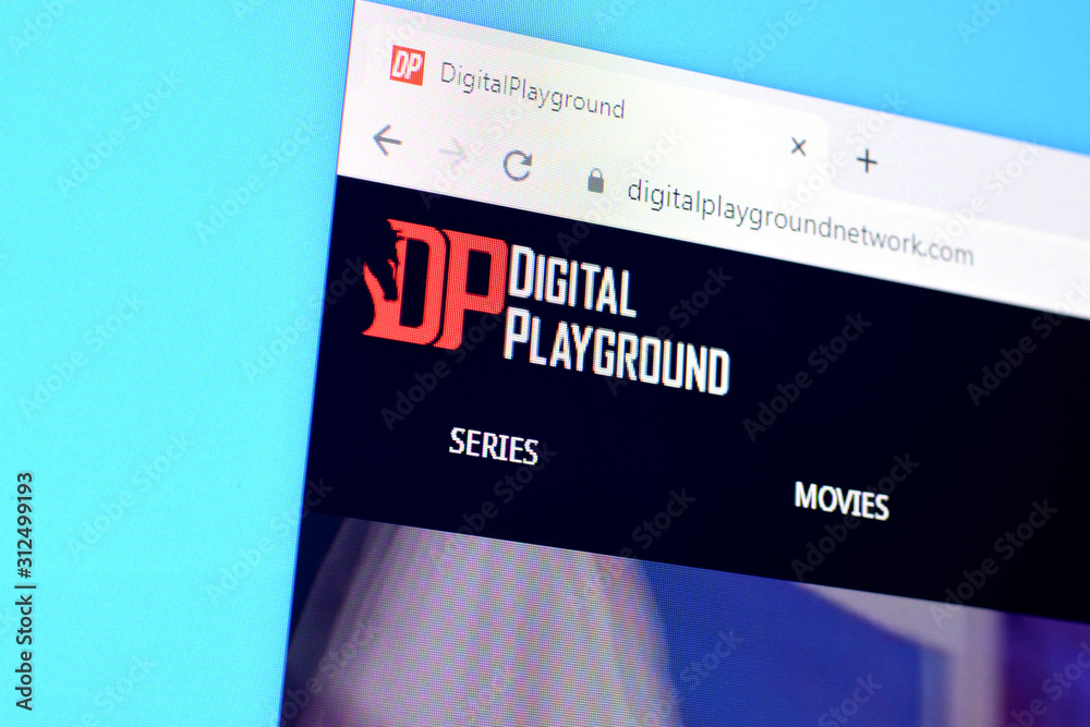 Homepage of digital playground website on the display of PC, url ...