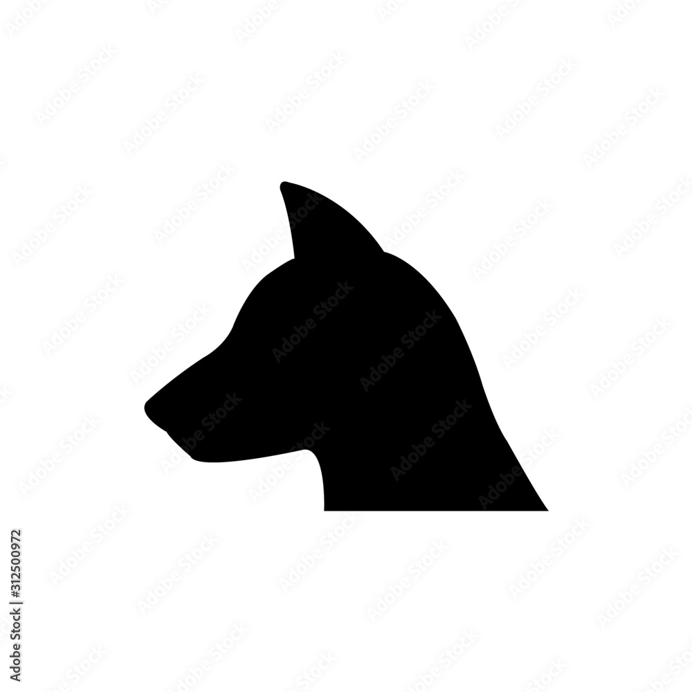 dog head icon - illustration Stock Vector | Adobe Stock