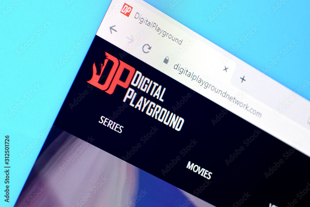 Homepage of digital playground website on the display of PC, url ...