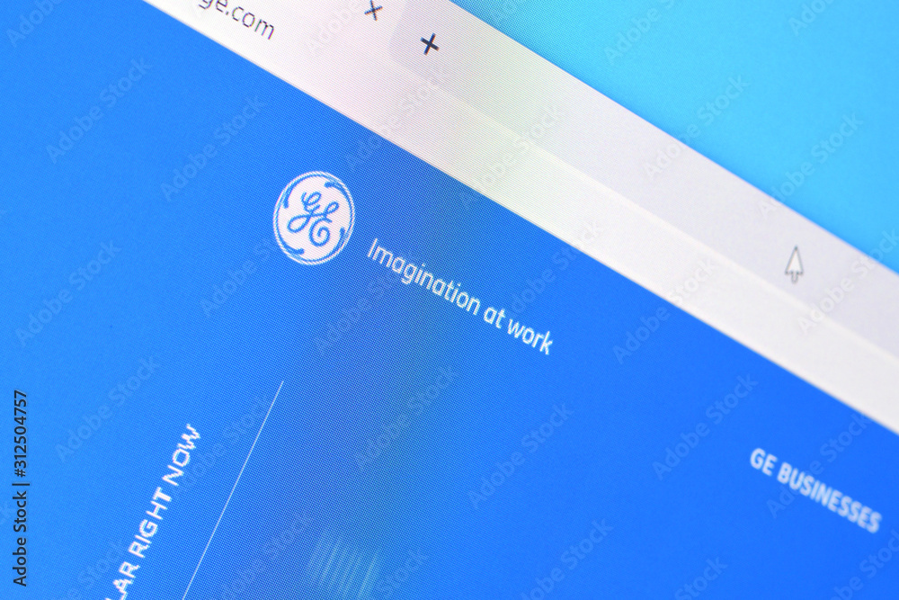 Homepage of ge t and d website on the display of PC, url - ge.com ...