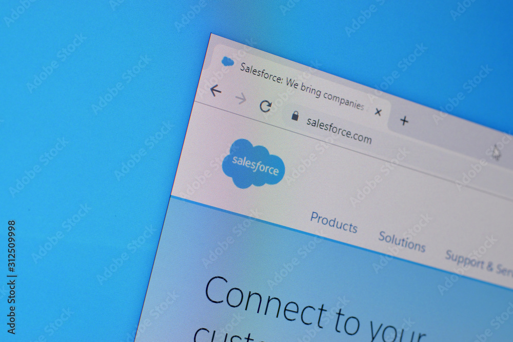 Homepage of salesforce website on the display of PC, url - salesforce ...