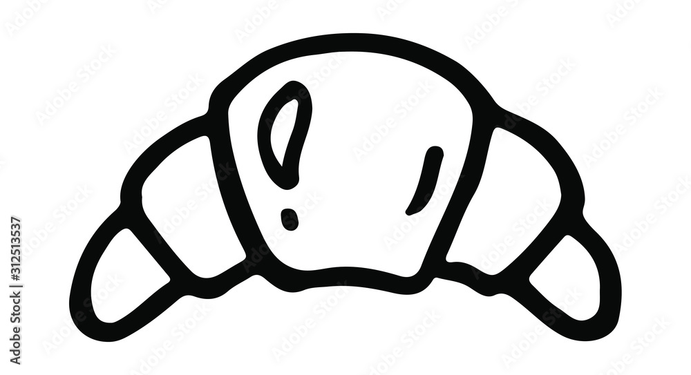 Croissant - handwriting vector logo for your products, shop, business ...