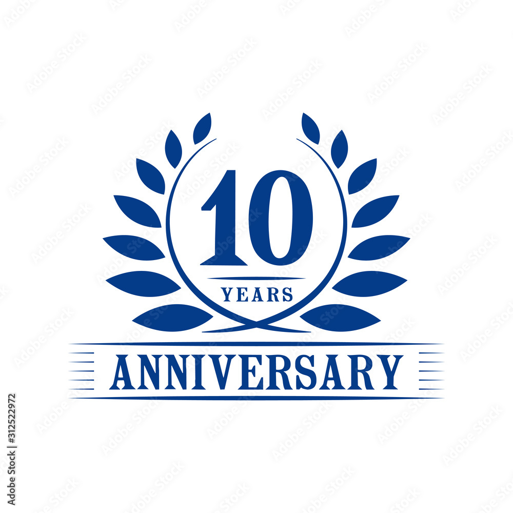 10 years logo design template. Tenth anniversary vector and ...