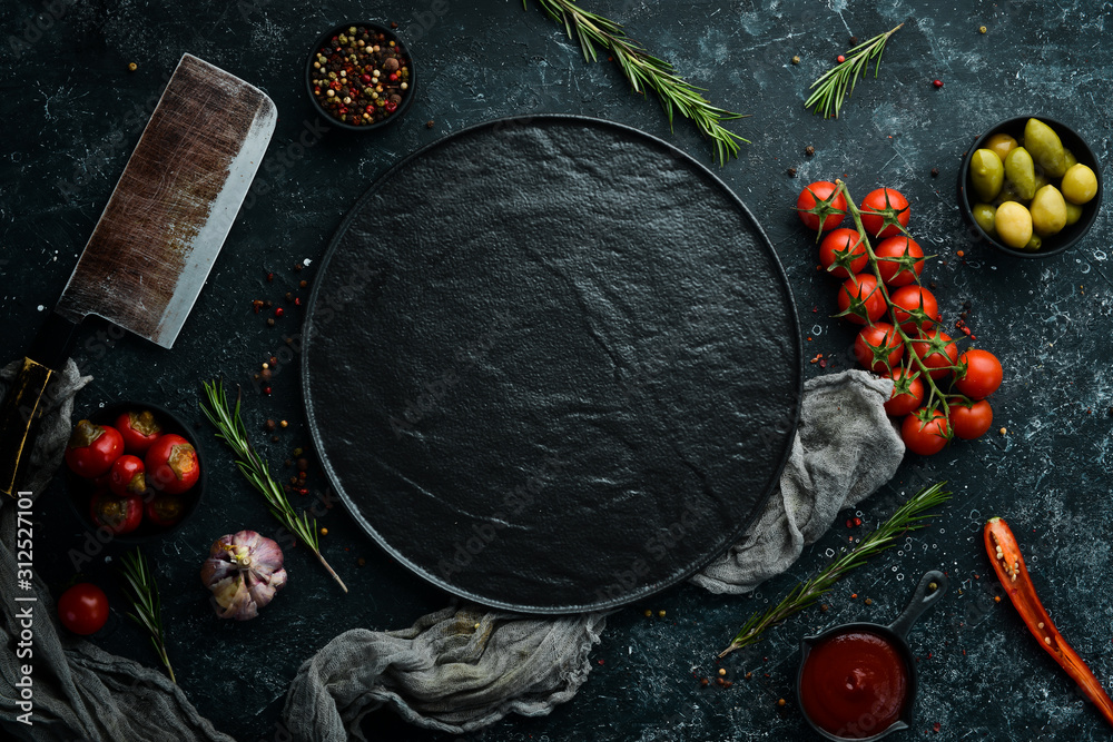 Cooking banner. Spices and ingredients. Stock Photo | Adobe Stock