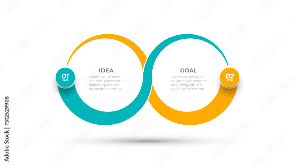 Vector Infographic design layout with 2 step or option, Creative design ...