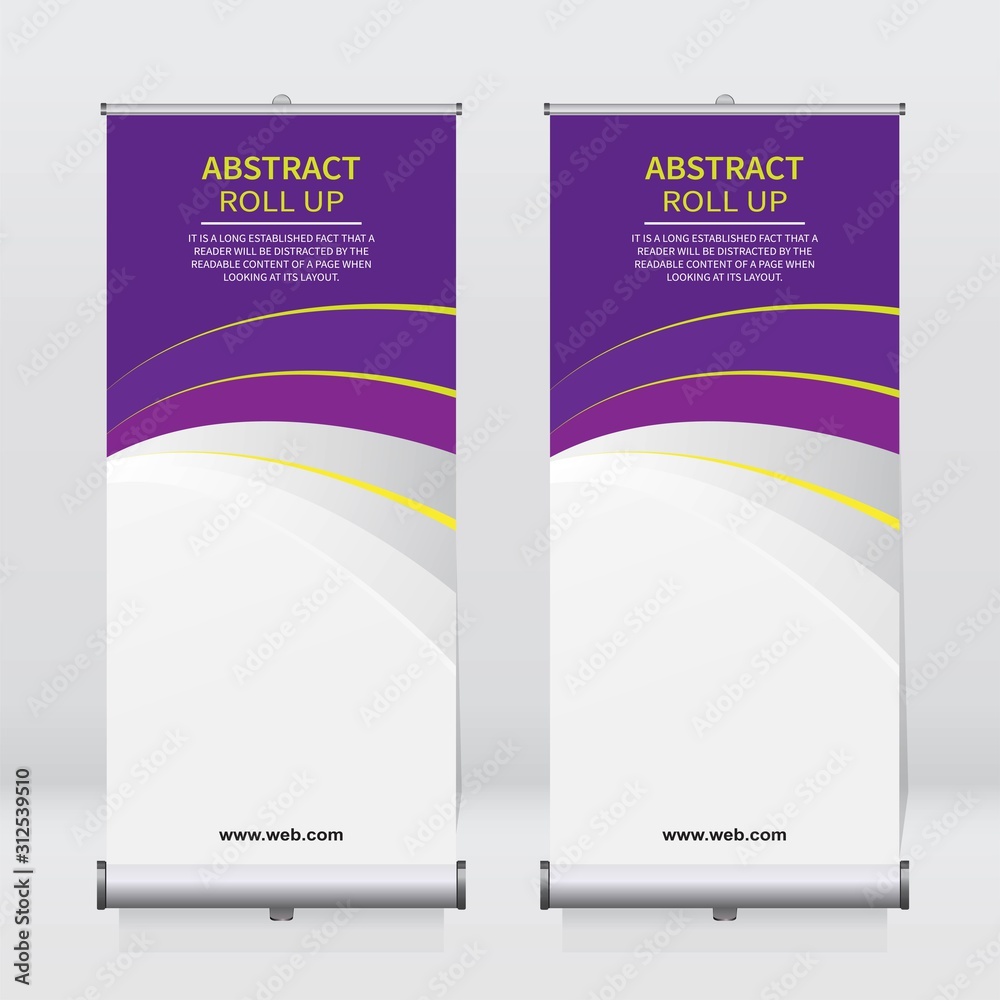 Roll up banner design template, vertical, abstract background, pull up ...