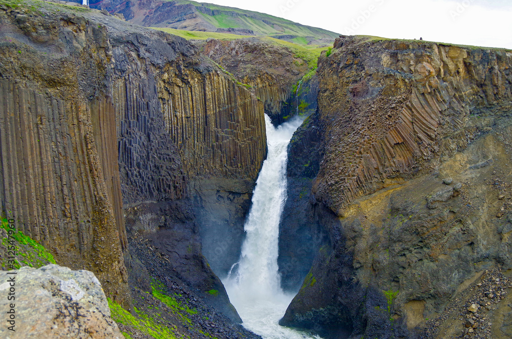 Litlanesfoss Waterfall and chutes and rapids in amazing and ...