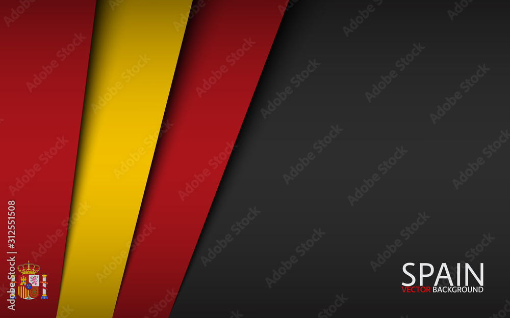 Modern vector background with Spanish colors and grey free space for ...