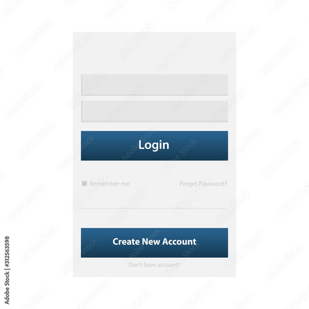 Login screen and Sign In form template for mobile app or website design ...