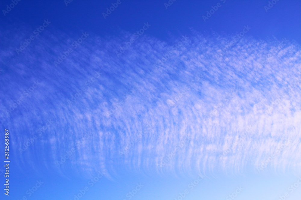 Contrail from an airplane in the sky. Close-up. Horizontal view ...