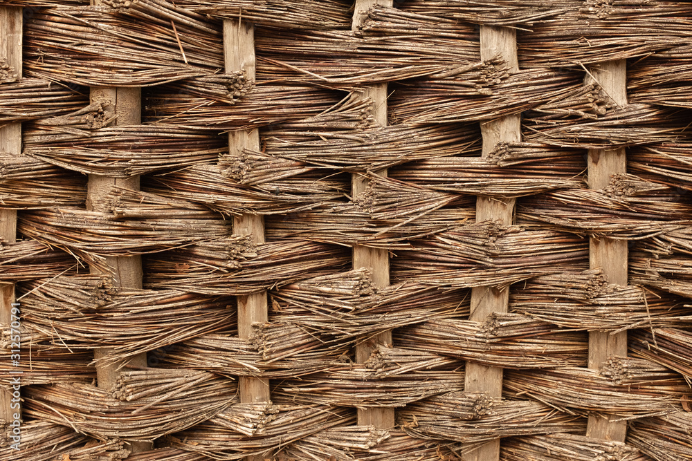 Natural woven wood background Stock Photo | Adobe Stock