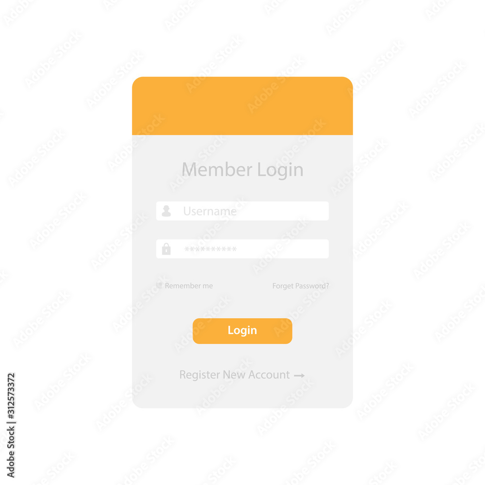 Login screen and Sign In form template for mobile app or website design ...