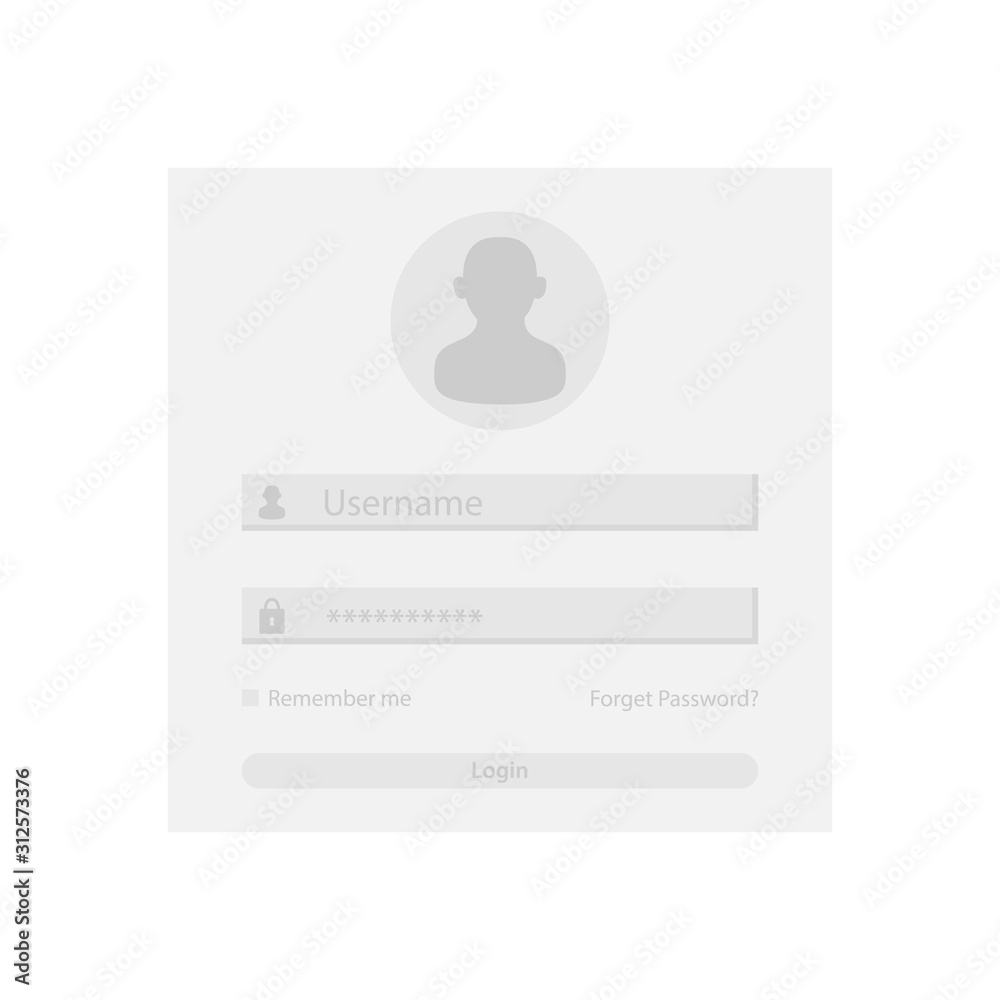 Login screen and Sign In form template for mobile app or website design ...