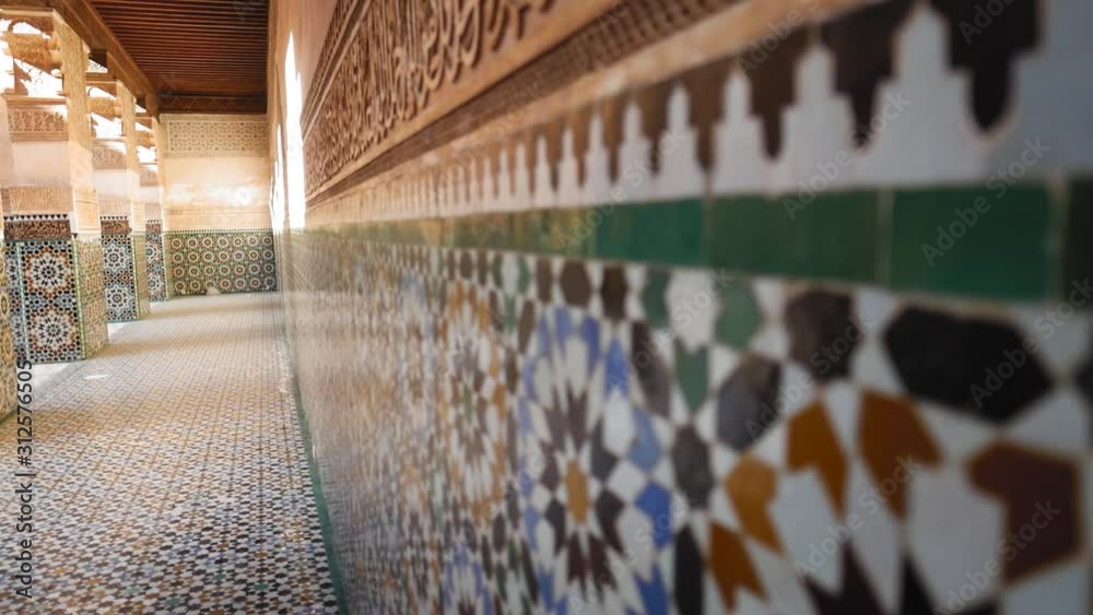 Morocco wall with a colorful mosaic. Stock Video | Adobe Stock