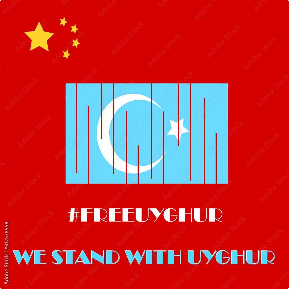 Vetor de Save Uyghur vector Illustration. Uyghur people and the world ...