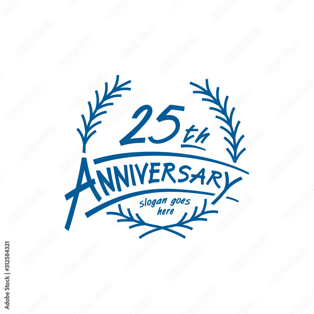 25 years design template. Twenty fifth years logo. Vector and ...