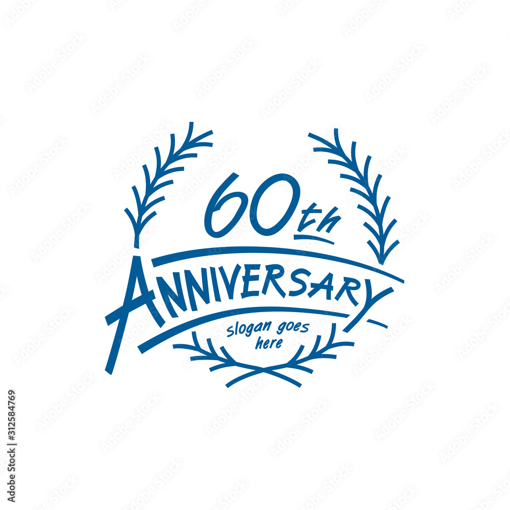 60 years design template. Sixtieth years logo. Vector and illustration ...