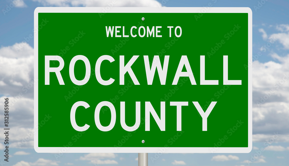 Rendering of a green 3d highway sign for Rockwall County Stock ...