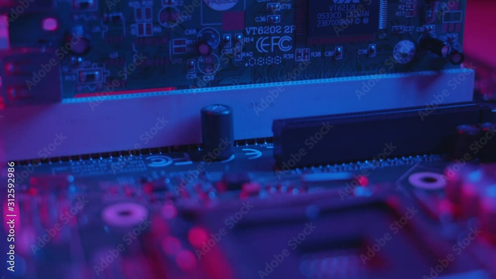 Small macro electronic part of a computer disassemble the laptop ...