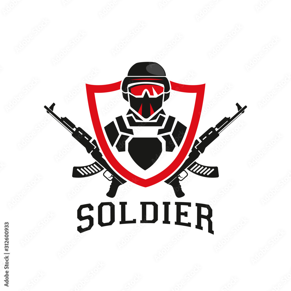 Military soldier logo design template Stock Vector | Adobe Stock