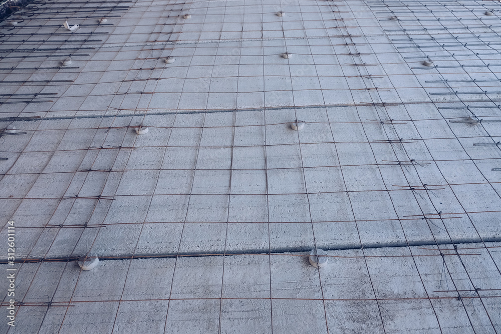 Deformed steel bars. Steel structure construction, structure of ...