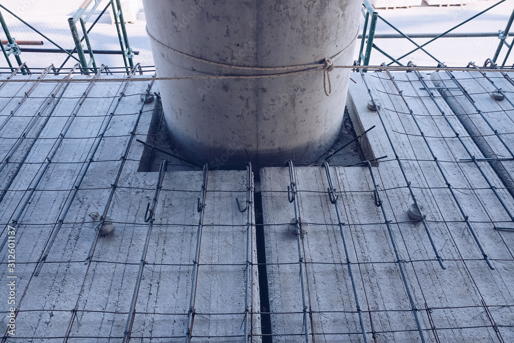 Fotografia do Stock: Deformed steel bars. Steel structure construction ...