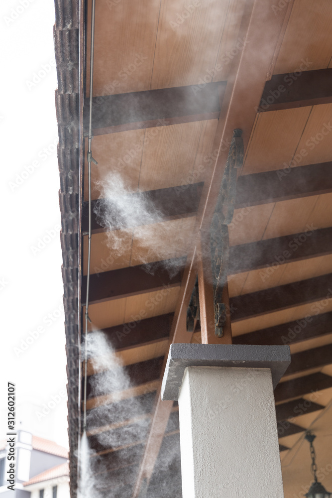 Mist cooling system on commecial building to manage ambient temperature ...