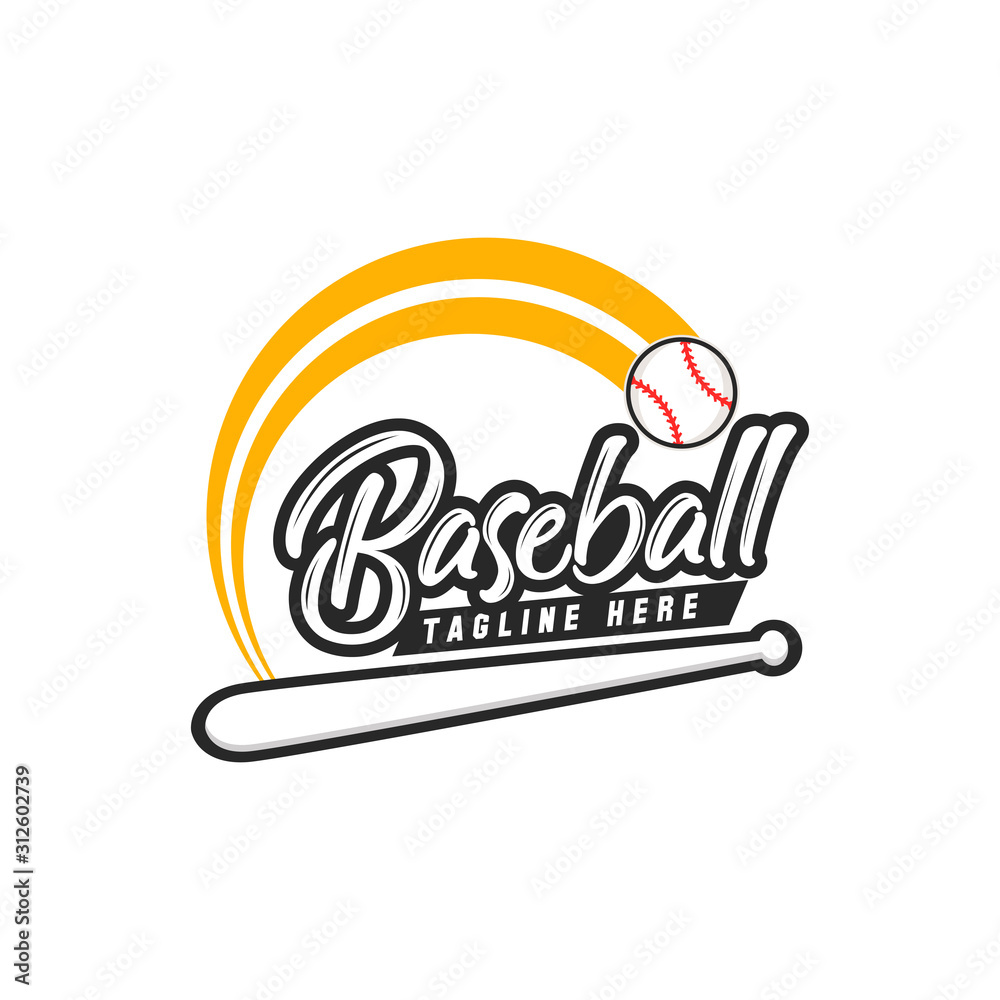 Baseball Logo Design Vector Template Stock Vector | Adobe Stock