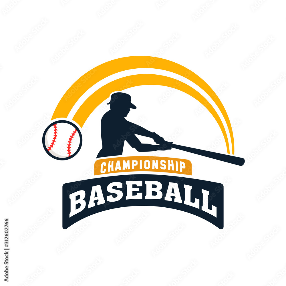Baseball Logo Design Vector Template Stock Vector | Adobe Stock