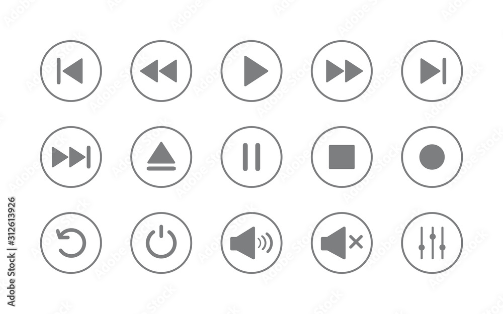 Media player control icon. Play button icon. Vector illustration. on ...