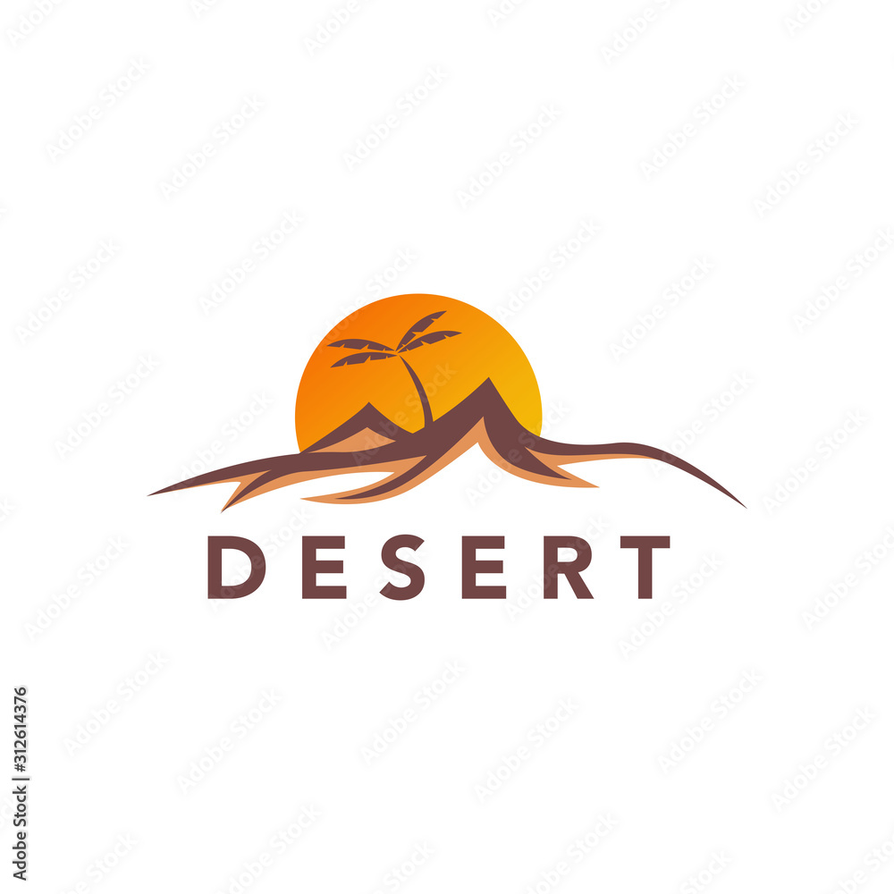 Desert logo design vector stock template Stock Vector | Adobe Stock