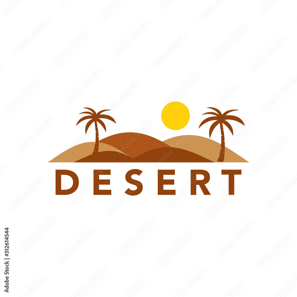 Desert logo design vector stock template Stock Vector | Adobe Stock