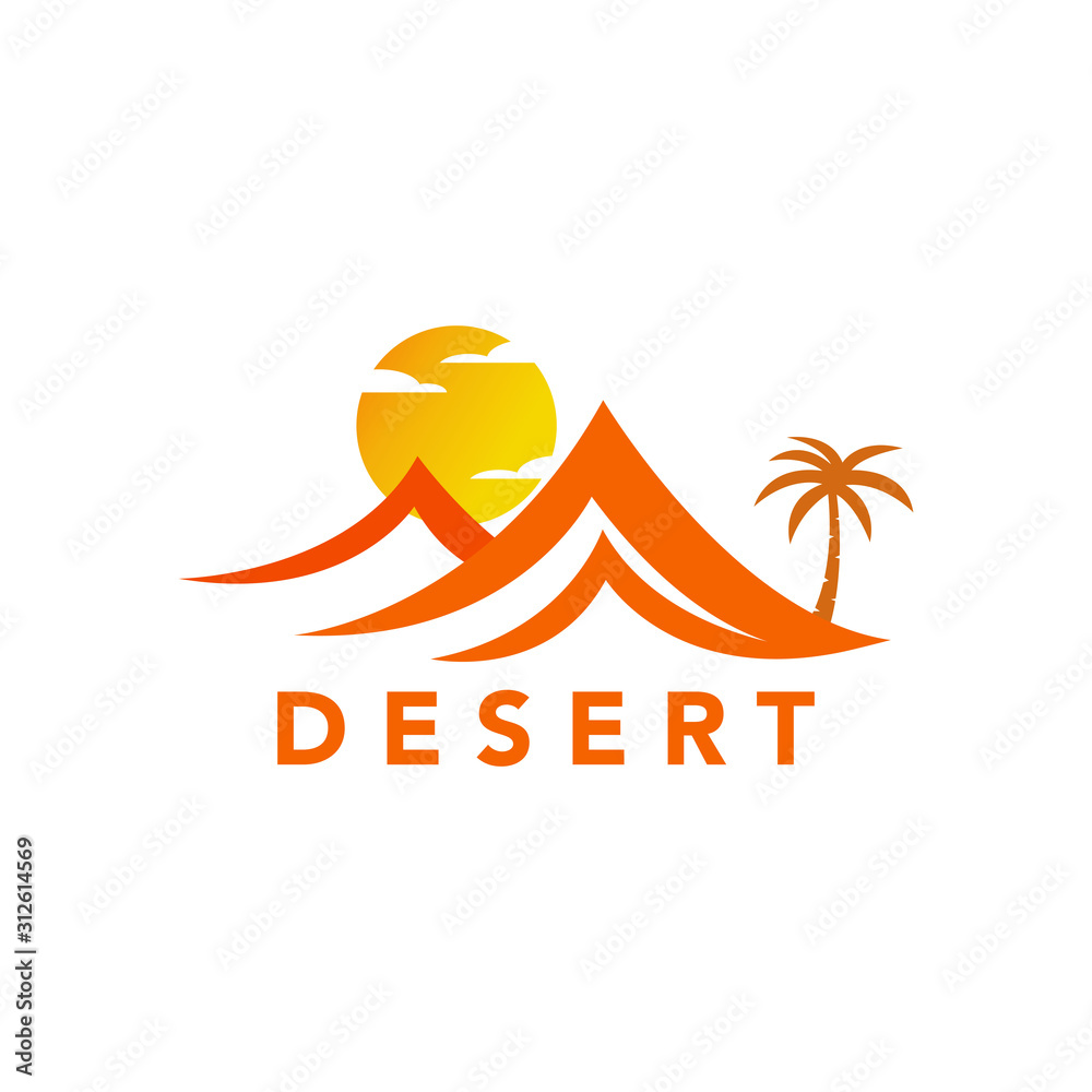 Desert logo design vector stock template Stock Vector | Adobe Stock