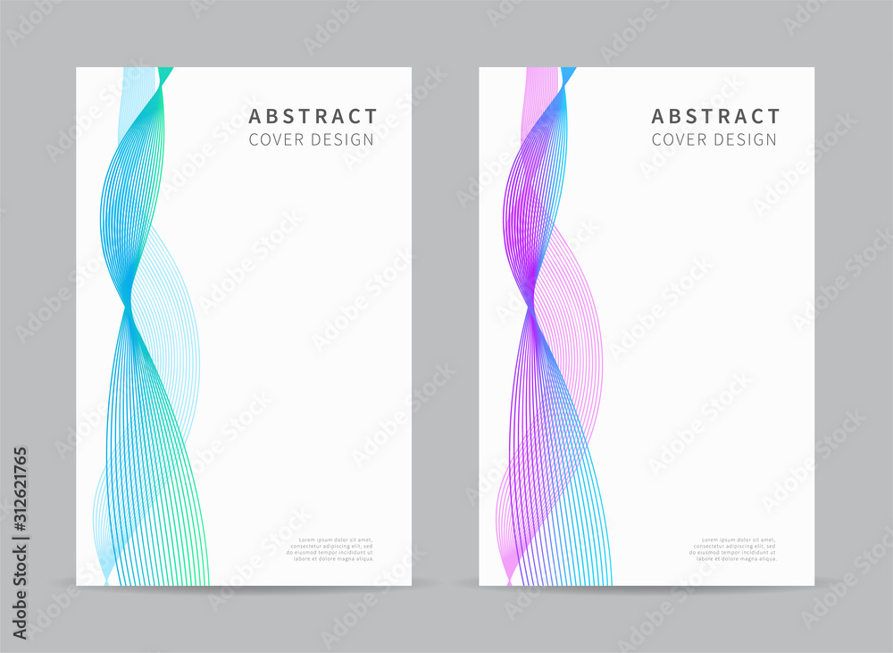 Cover design template. Abstract lines wave background. Cover templates ...