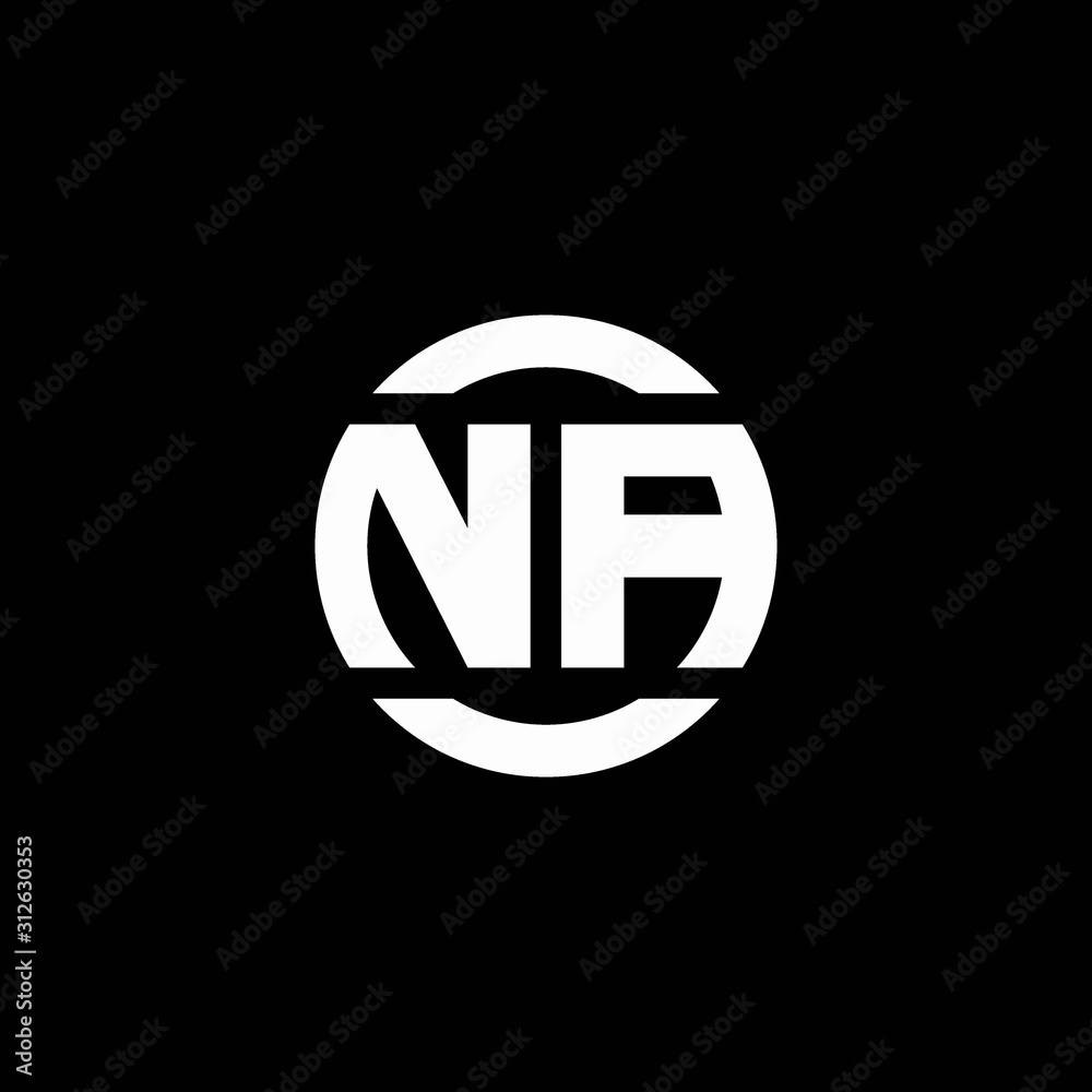 NA logo monogram isolated on circle element design template Stock ...