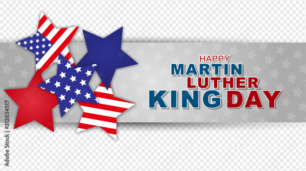 Martin Luther King Day Jr. Day design. Stars with USA flag. Overlay ...