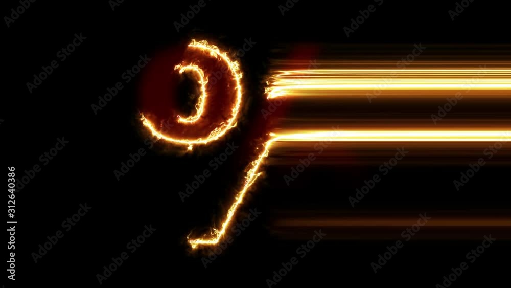 Vidéo Stock Percent symbol. Fire plasma glowing motion wipes to center ...