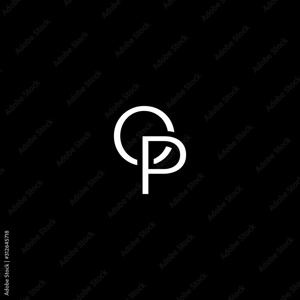 Creative unique minimal OP initial based letter icon logo Stock Vector ...