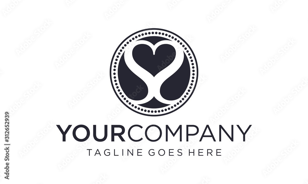SS letter with love shape for logo design vector editable Stock Vector ...