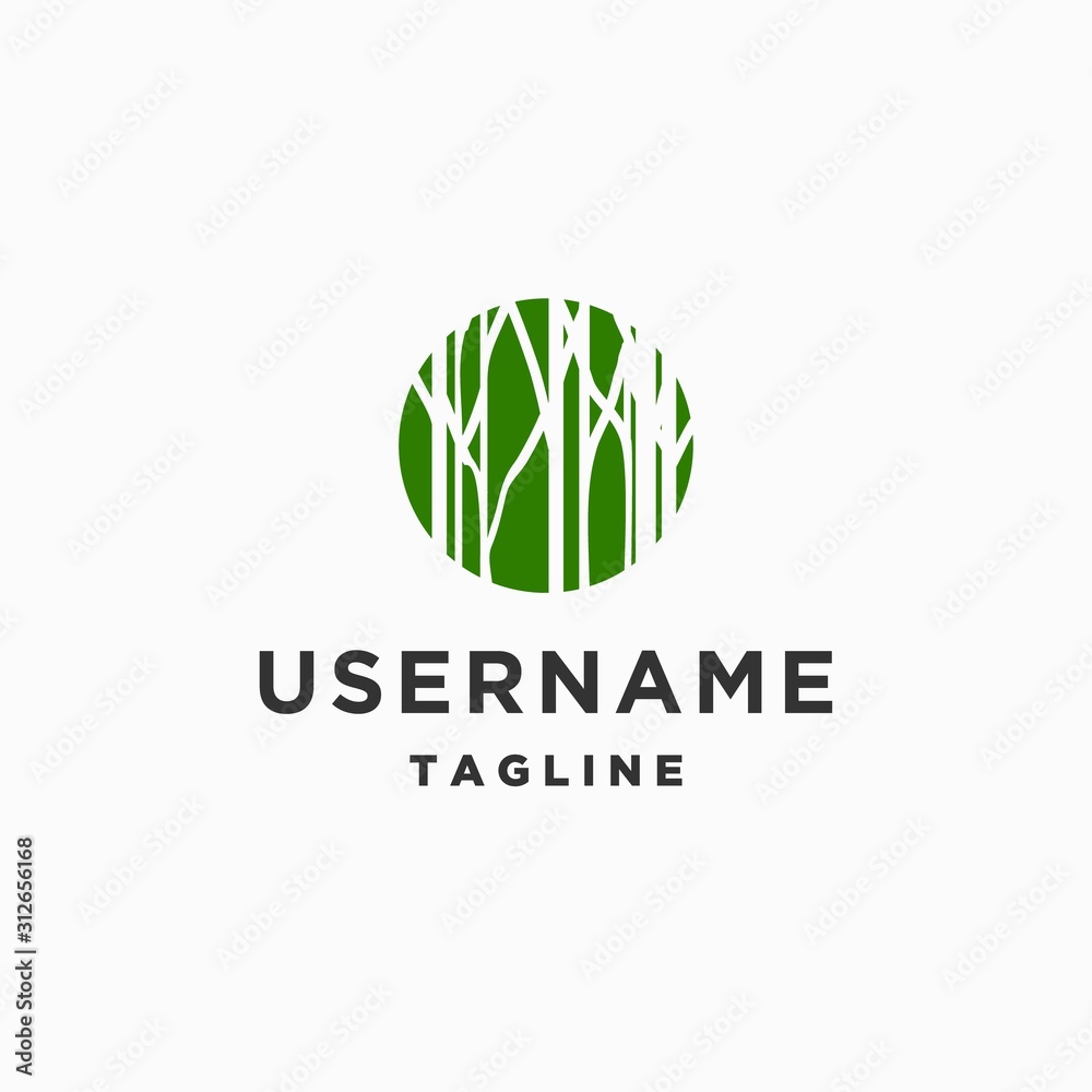 circle forest logo design inspiration . simple forest logo template ...