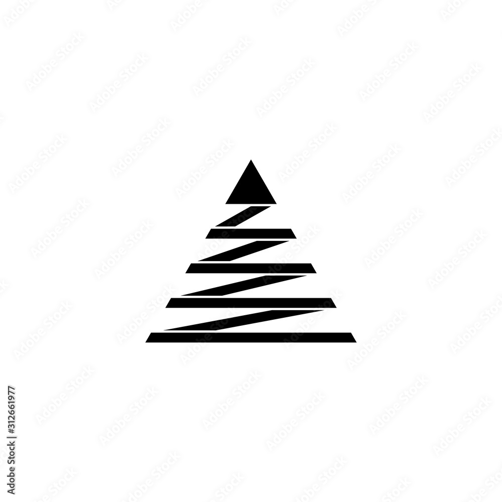 triangle ribbon 3d flat arrow up logo vector Stock Vector | Adobe Stock