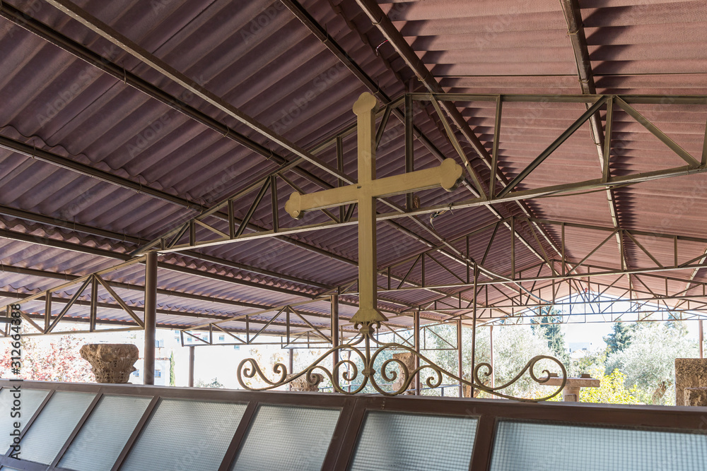 Large metal cross in the courtyard of the Greek Monastery - Shepherds ...