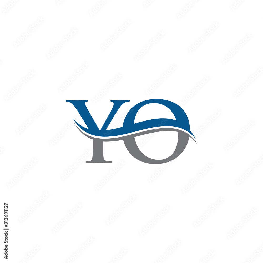Initial YO Letter Linked Logo Vector Template. Creative Letter YO Logo ...