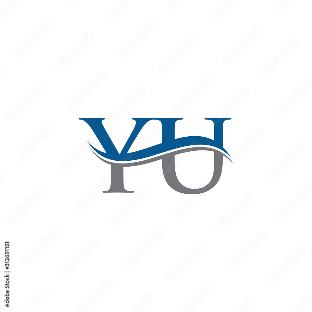 Initial YU Letter Linked Logo Vector Template. Creative Letter YU Logo ...