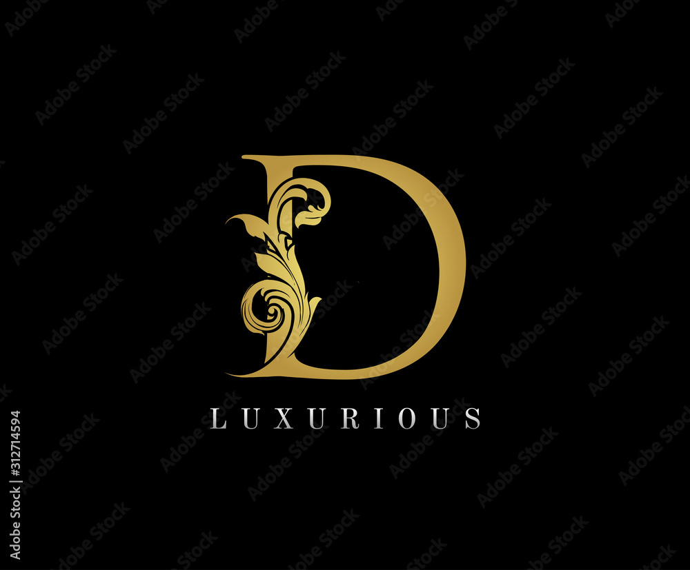 Gold D Luxury Logo Icon, Classy D Letter Logo Design. Stock Vector ...